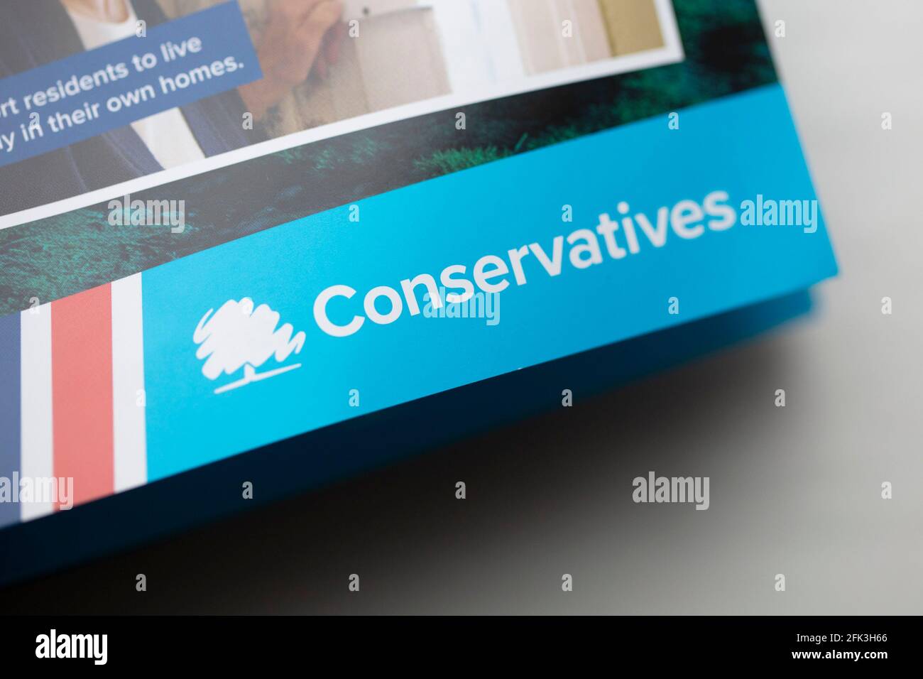 LONDON, UK - April 2021: Conservative political party logo on campaign ...
