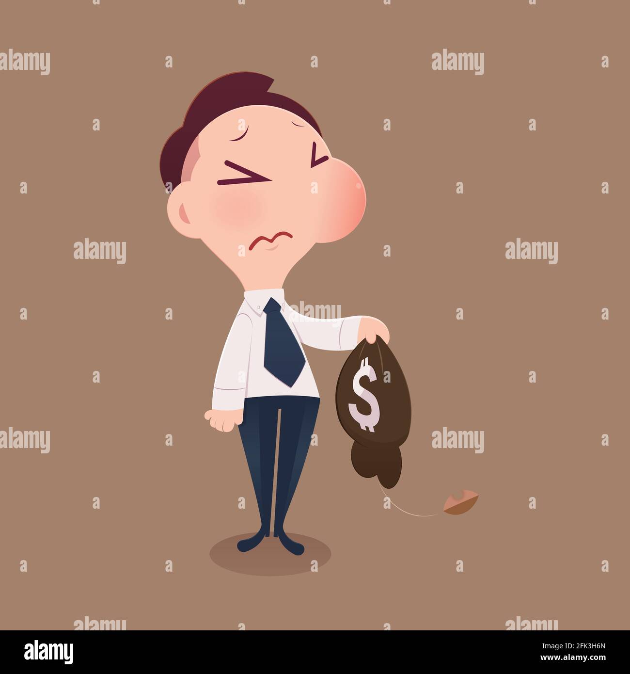 Cartoon businessman loss money, Vector and Illustration Stock Vector ...
