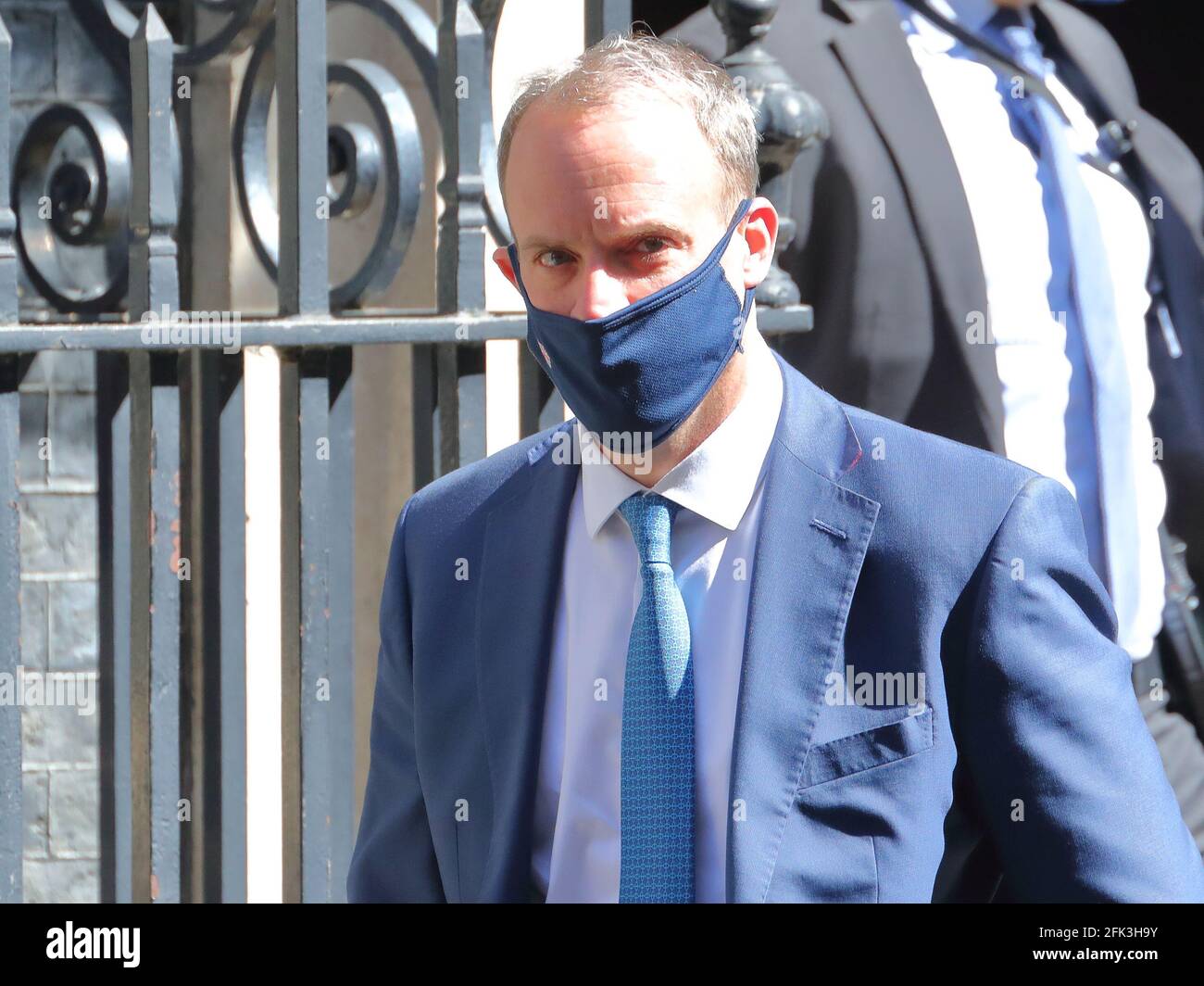 Foreign Secretary Dominic Raab leaving Downing Street after the weekly ...