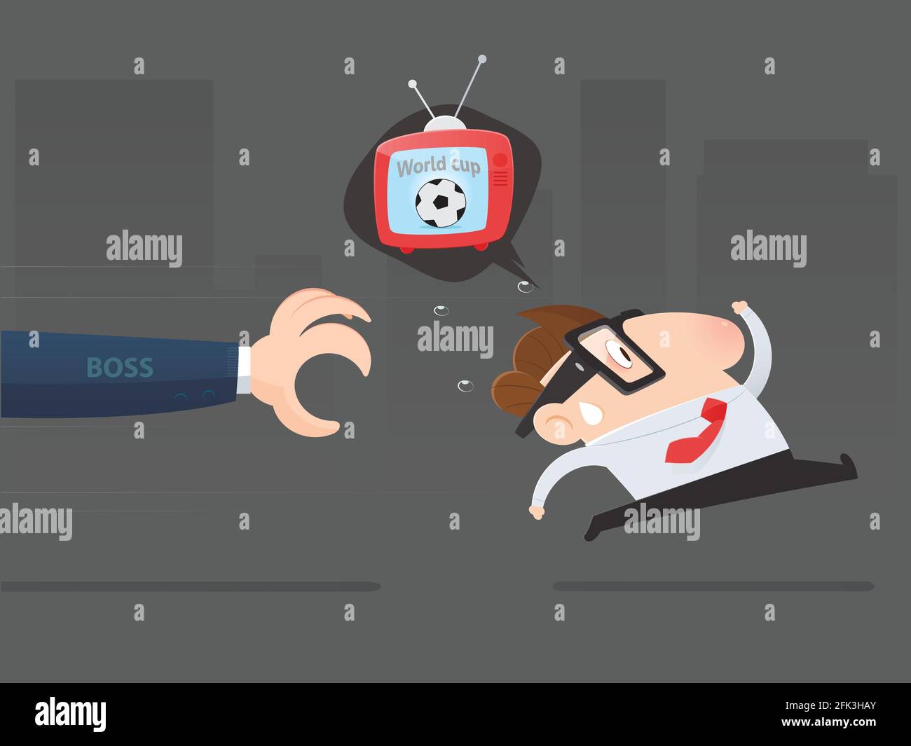 Cartoon businessman avoid from job, The staff escaped from the office ...