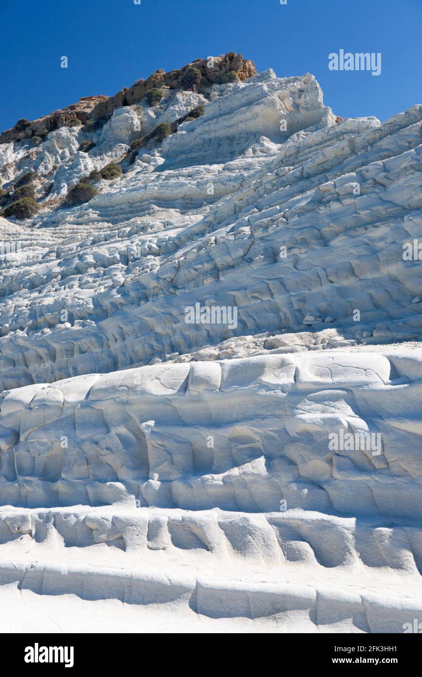 Realmonte, Agrigento, Sicily, Italy. Low angle view of the white ...