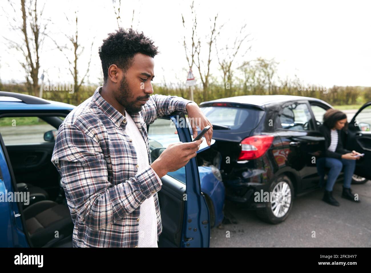 Car crash man woman hi-res stock photography and images - Alamy