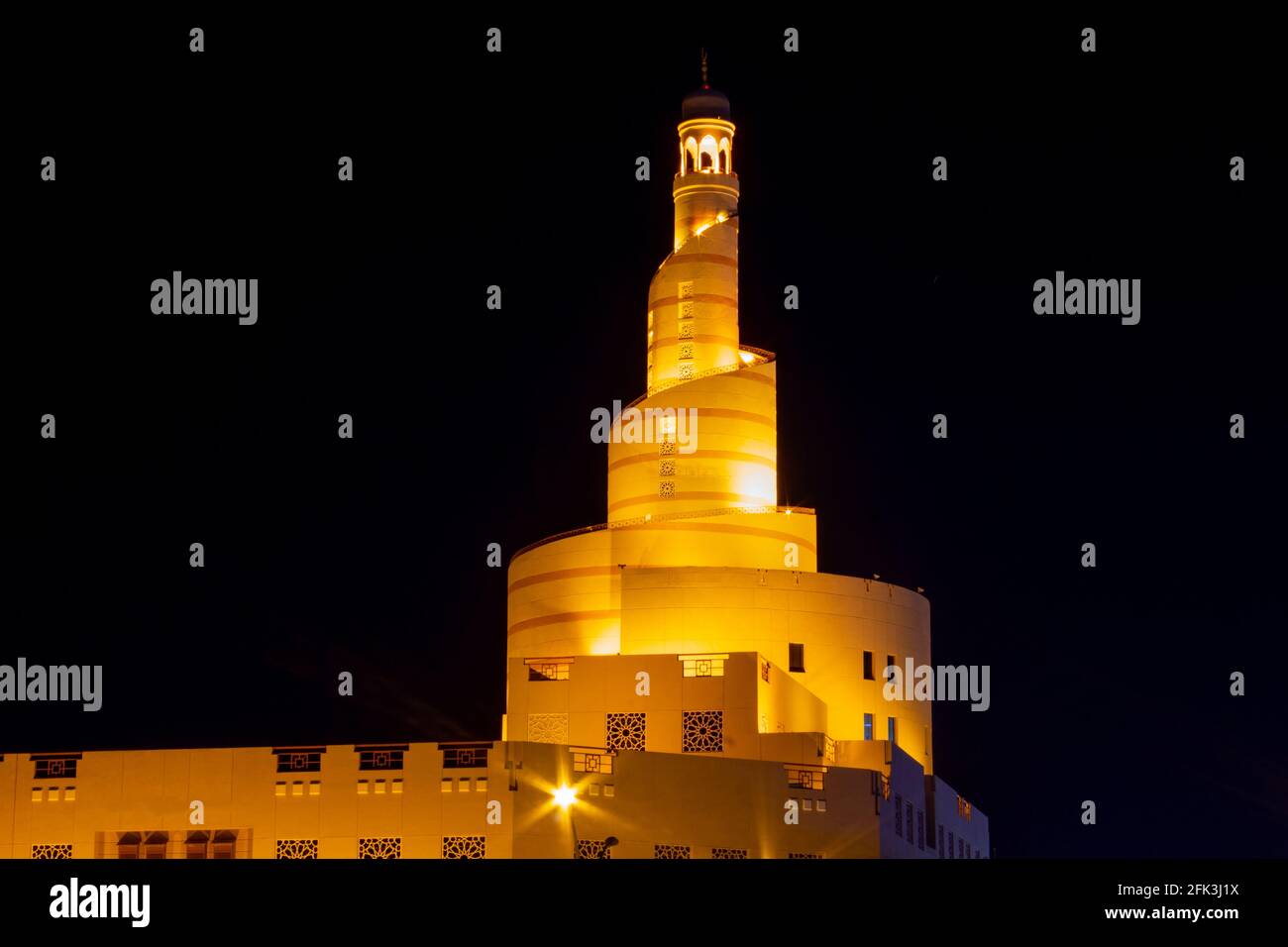 background image of qatar's capital city landmark . Business district ...