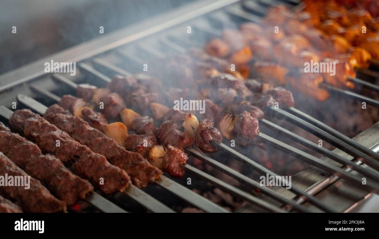 Arabic traditional food kufta on the grill Stock Photo - Alamy