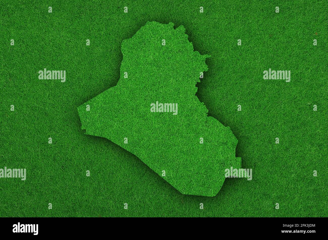 Map of Iraq on green felt Stock Photo - Alamy
