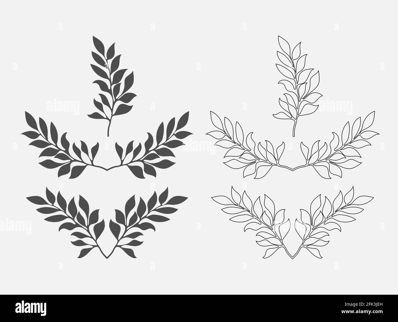 set of branches for a frame, stamp or stencil for scrapbooking and ...