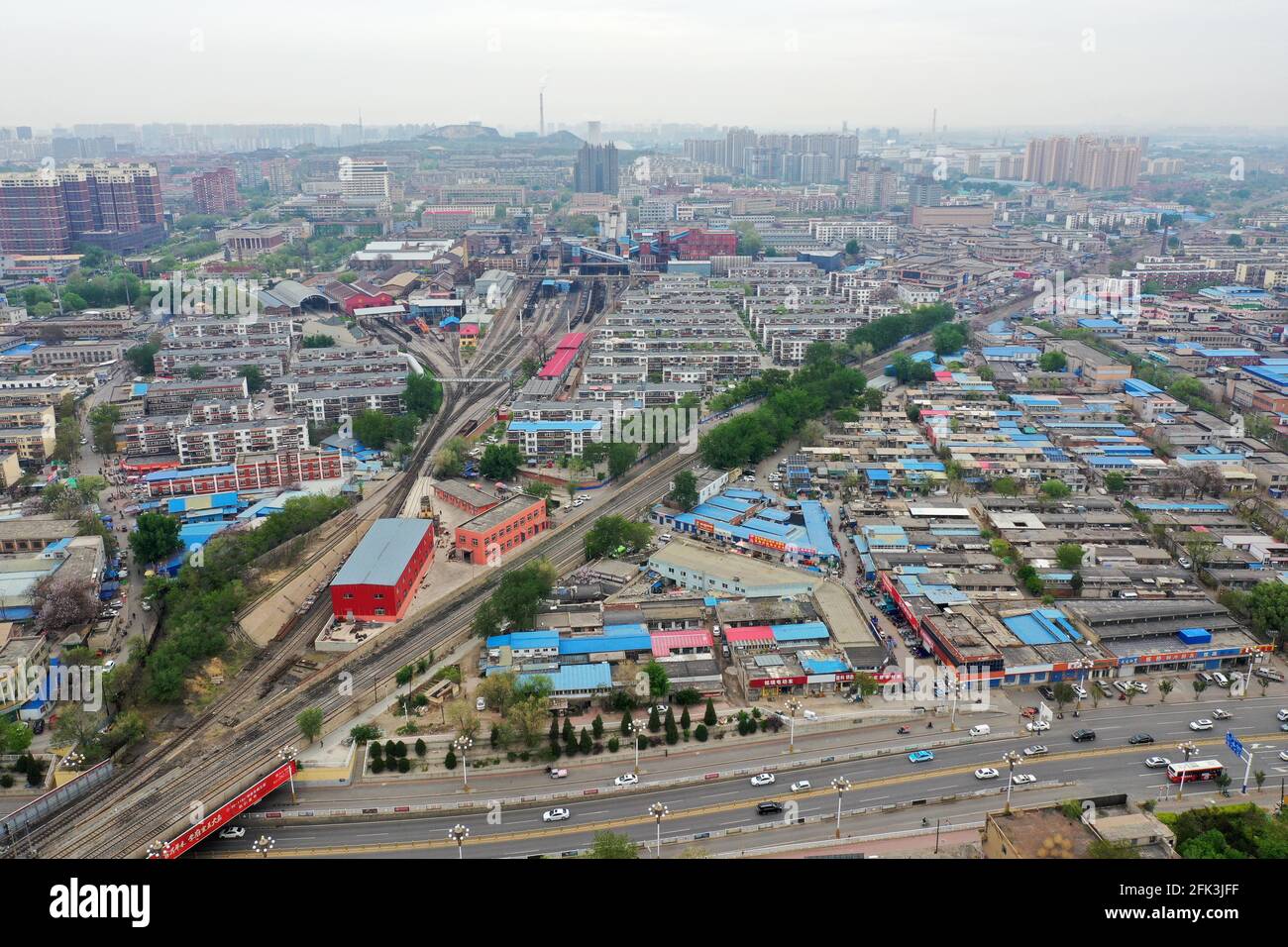 Tangshan. 26th Apr, 2021. Aerial photo taken on April 26, 2021 shows ...