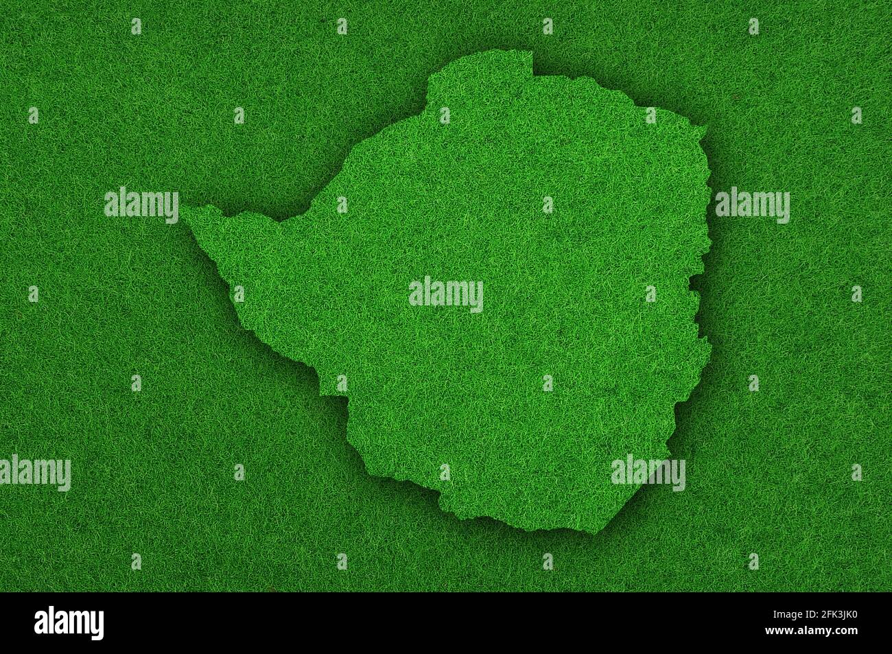 Map of Zimbabwe on green felt Stock Photo - Alamy