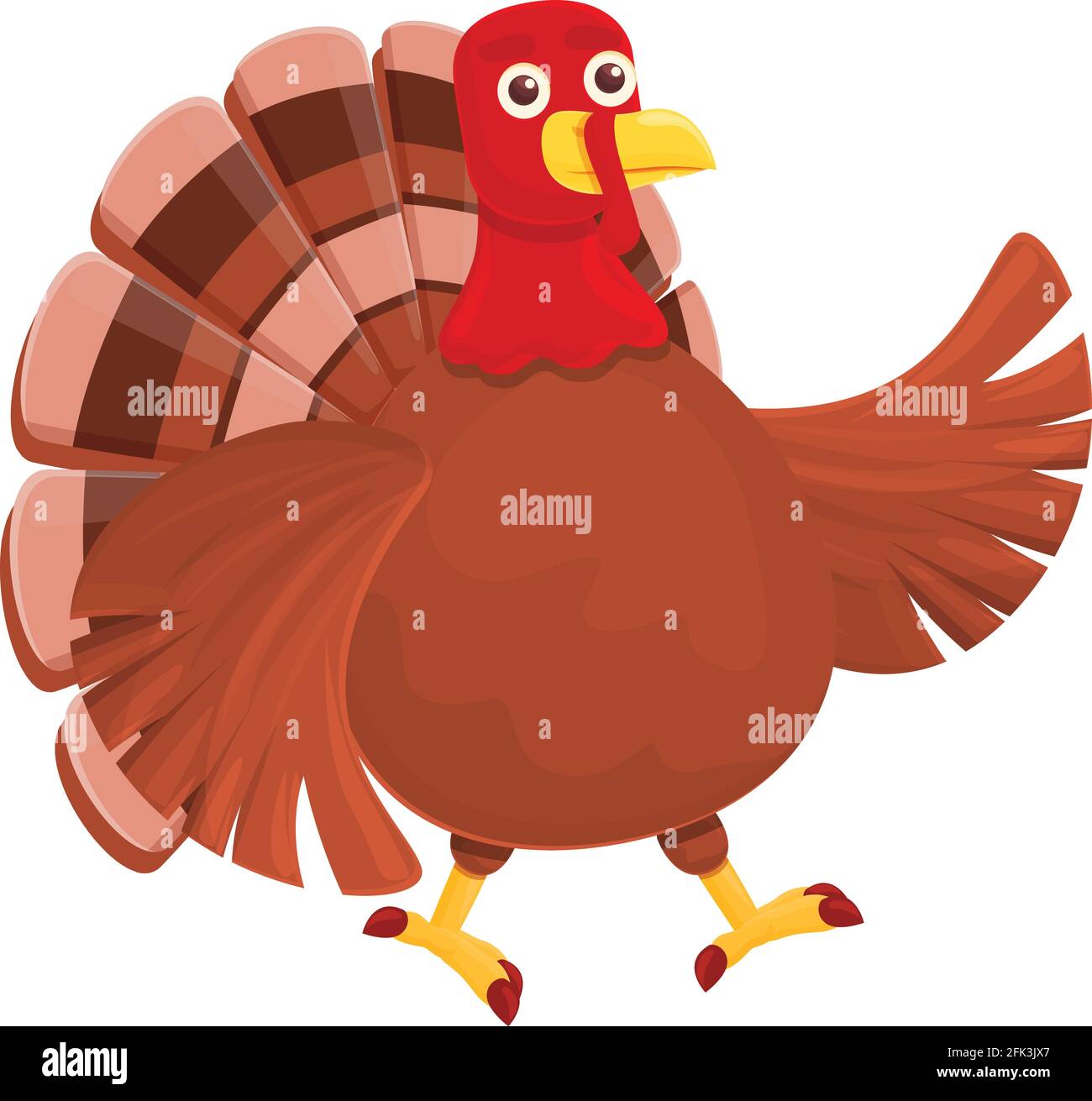 Thanksgiving turkey walking icon. Cartoon of Thanksgiving turkey ...