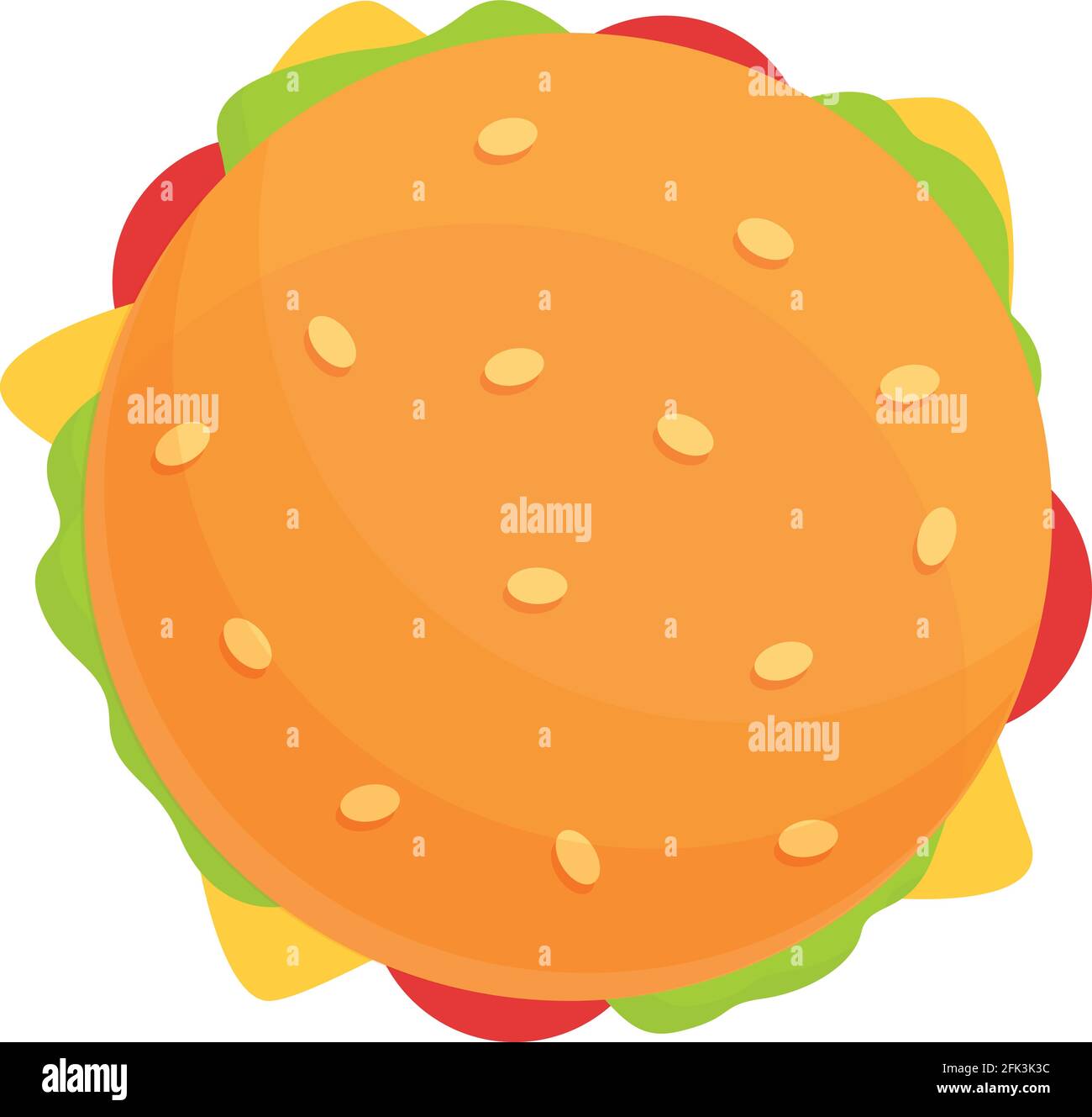 Top view burger icon. Cartoon of Top view burger vector icon for web ...