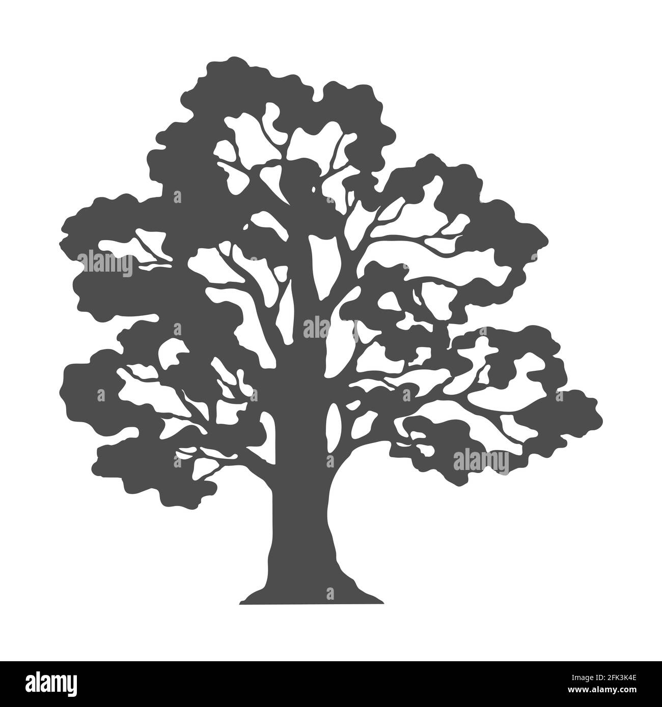 Tree. Silhouette for a stamp or stencil for scrapbooking and decorative ...
