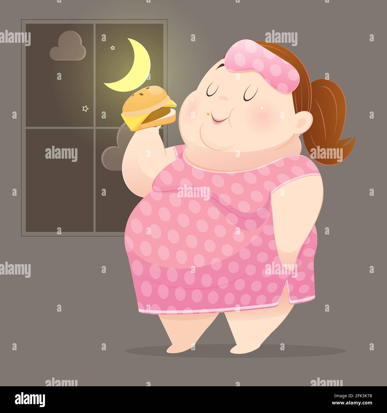The Fat Woman is Enjoy Eating Many Junk Foods - Overweight People Taste ...