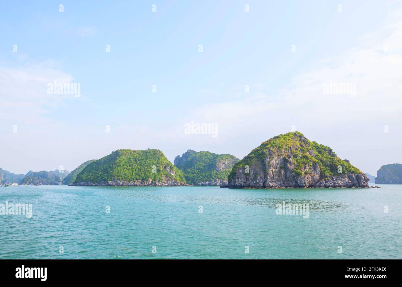 Beautiful natural cliffs in Ha Long Bay at the Gulf of Tonkin of the ...