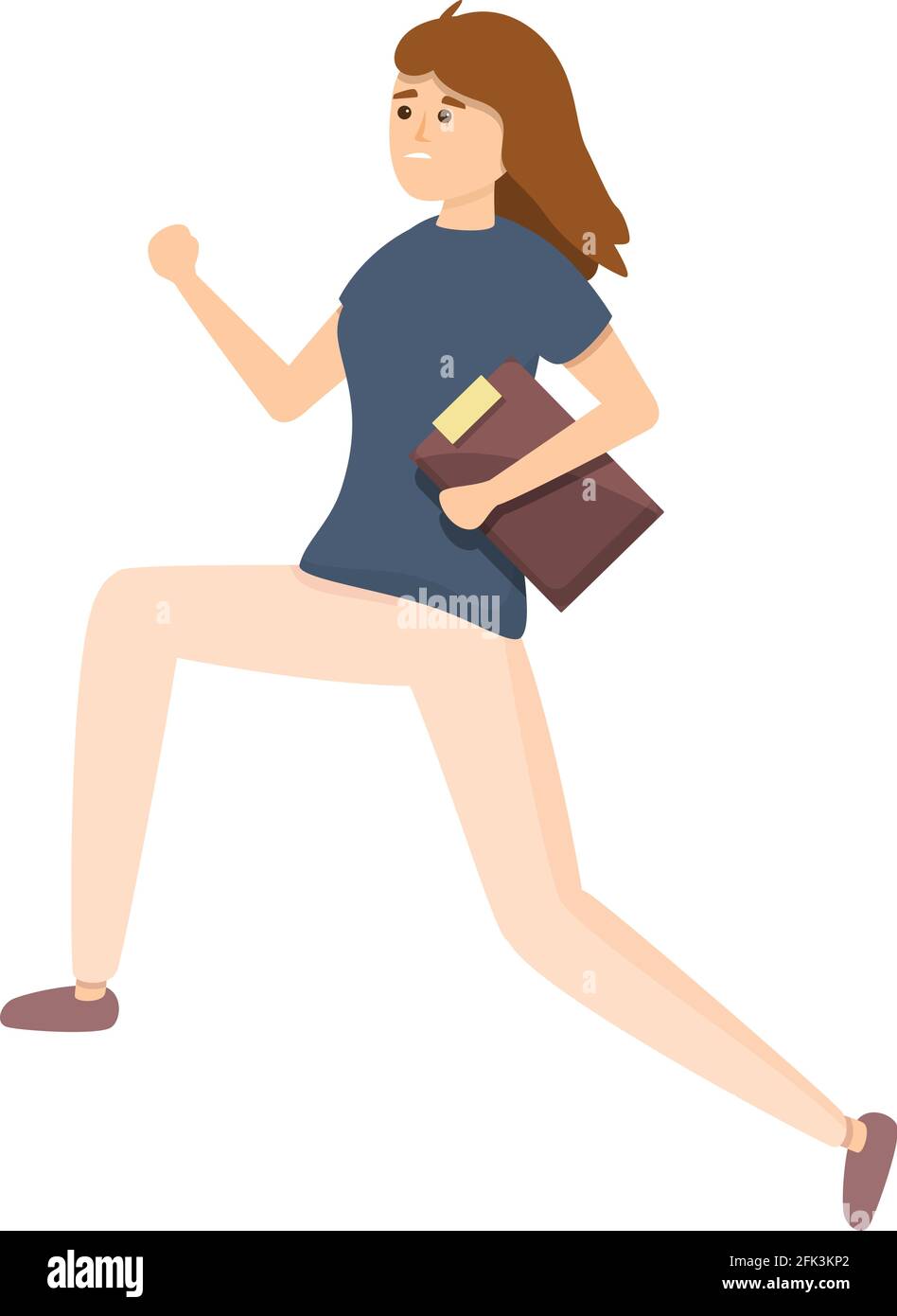 Rush job running woman icon. Cartoon of Rush job running woman vector ...
