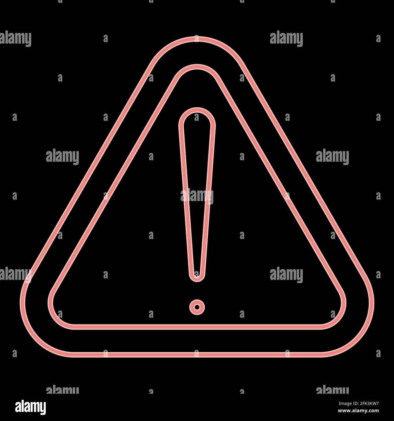 Neon sign of attention it is the red color vector illustration flat ...