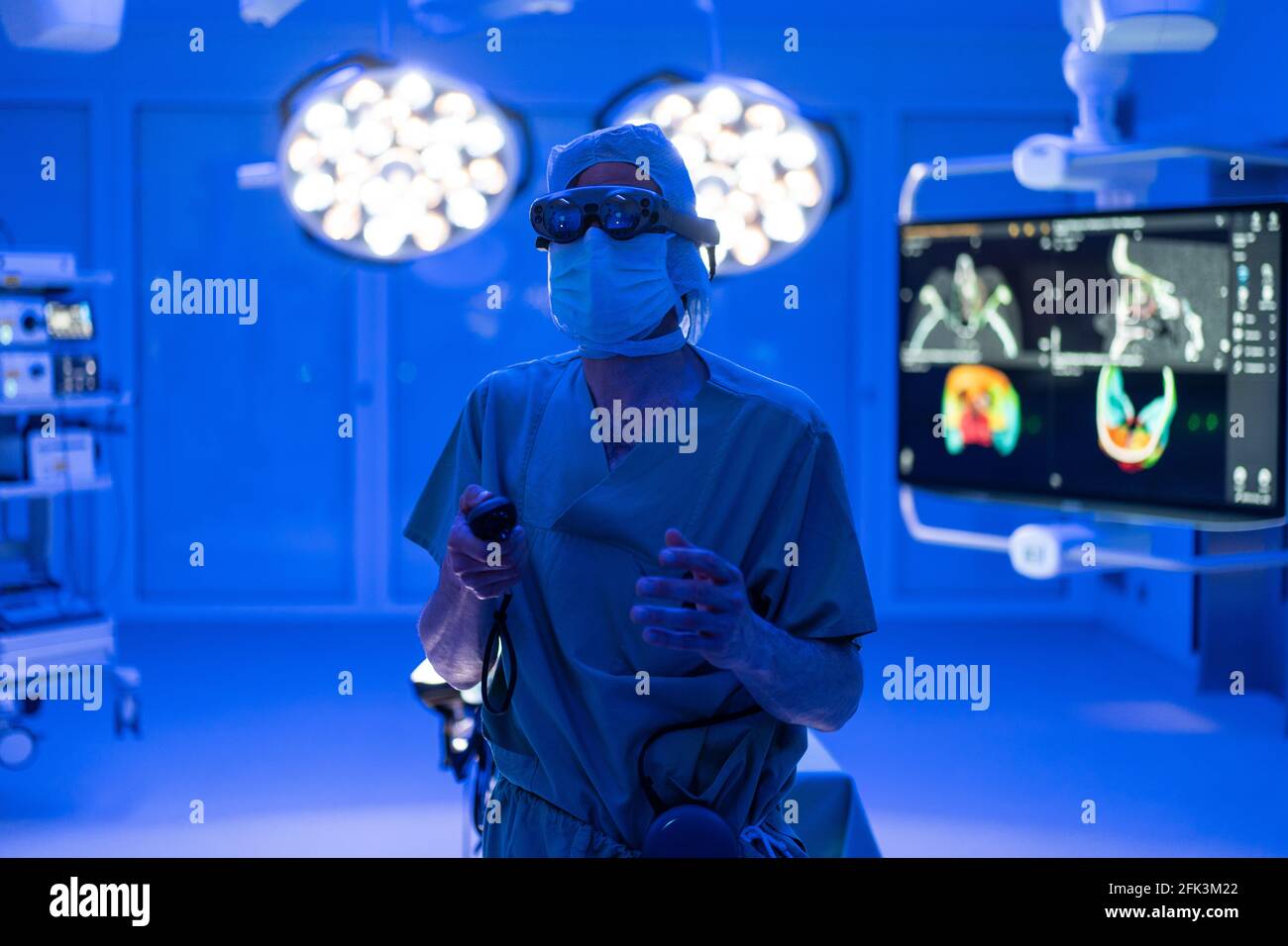 Essen, Germany. 27th Apr, 2021. A man wears glasses in the ENT ...
