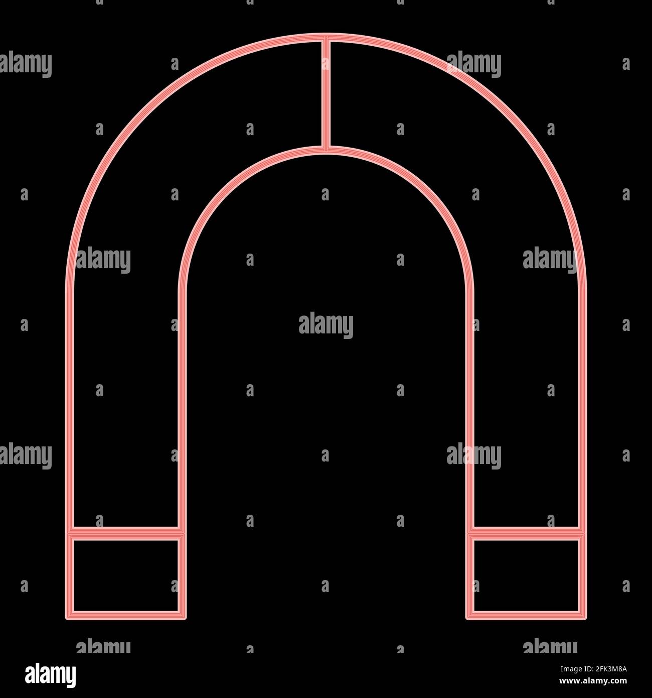 Neon magnet it is the red color vector illustration flat style light ...