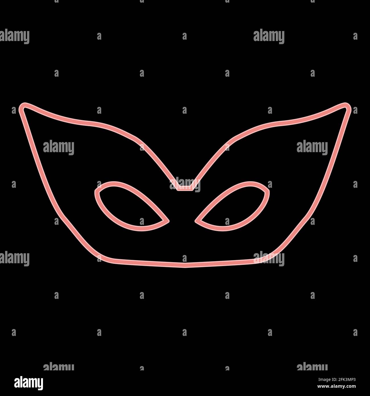 Neon mask it is the red color vector illustration flat style light ...