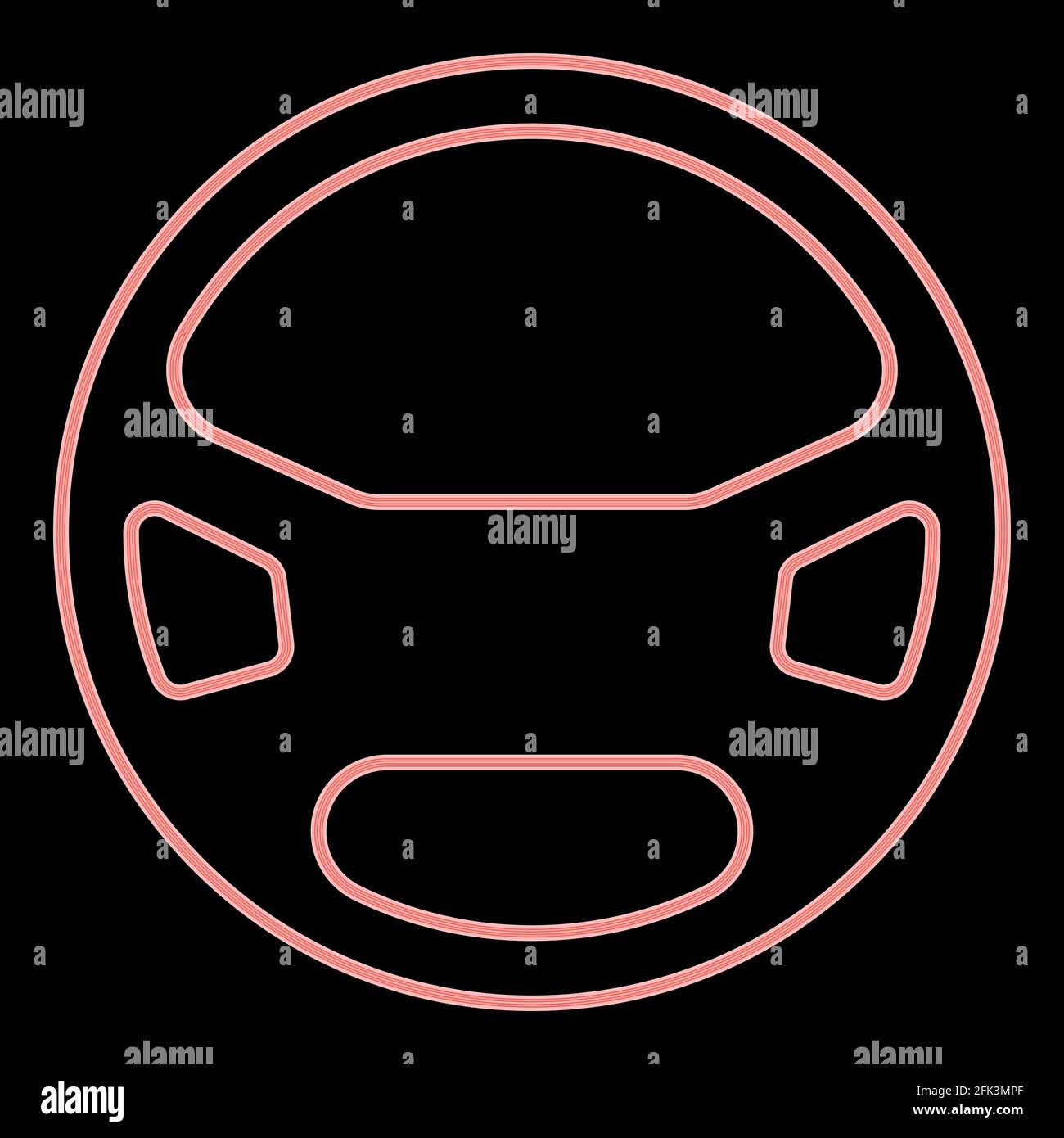 Neon steering wheel it is the red color vector illustration flat style ...