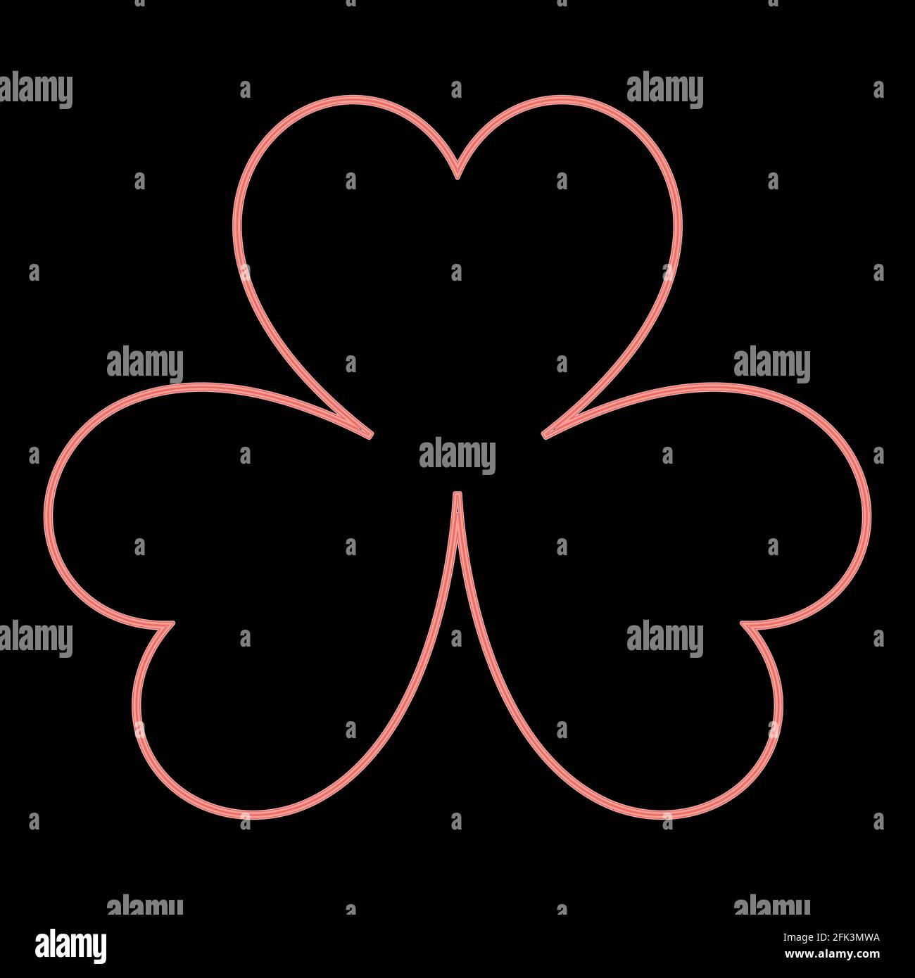 Neon clover it is the red color vector illustration flat style light ...
