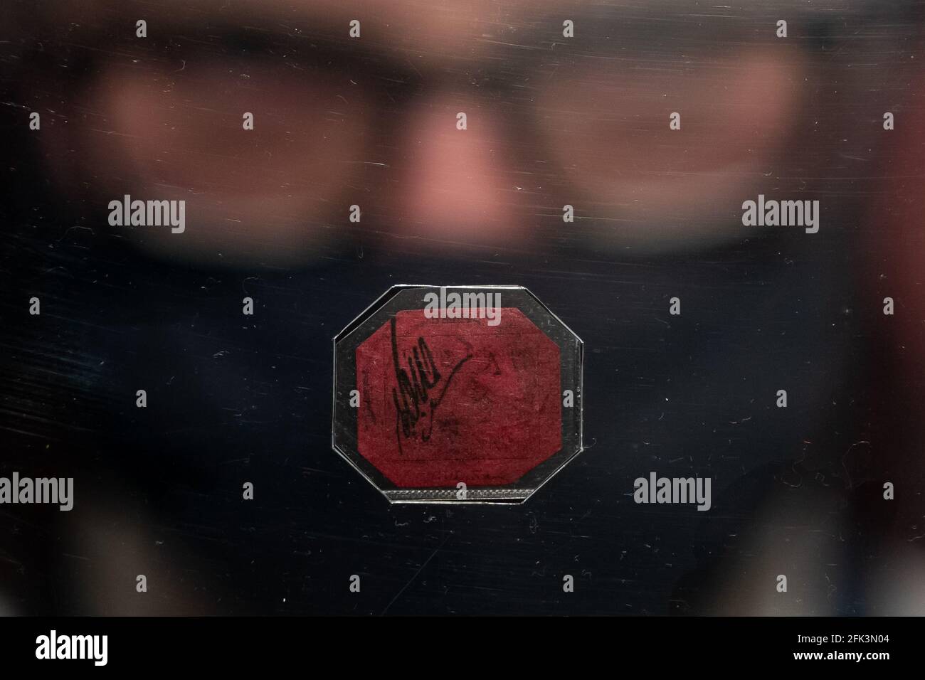 The British Guiana One-Cent Magenta stamp at Sotheby's in central ...