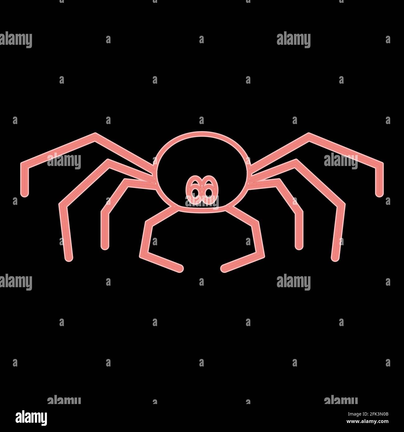 Neon spider it is the red color vector illustration flat style light ...