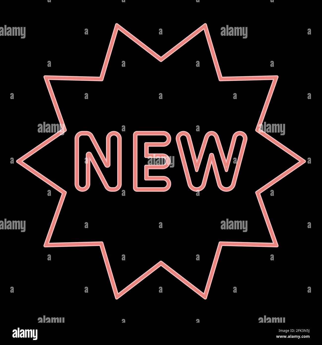 Neon new symbol it is the red color vector illustration flat style ...