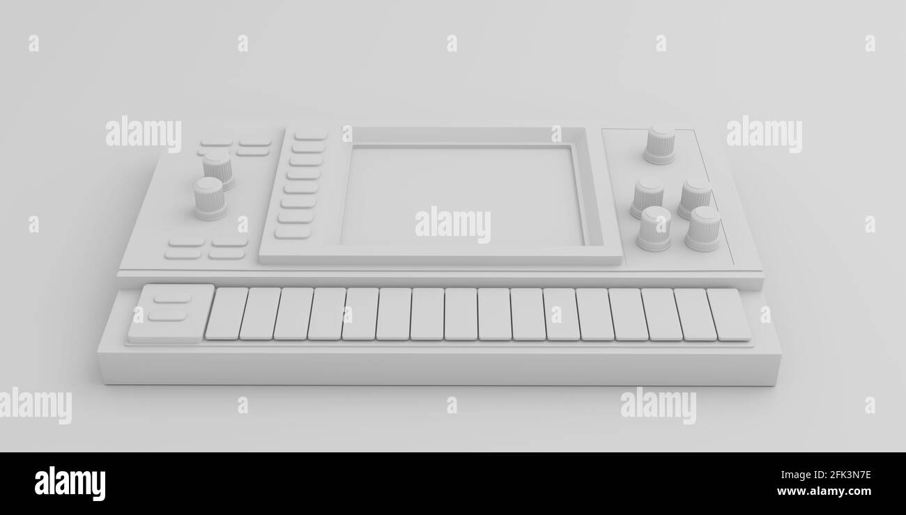 synth machine isolated on white background 3d illustration Stock Photo ...