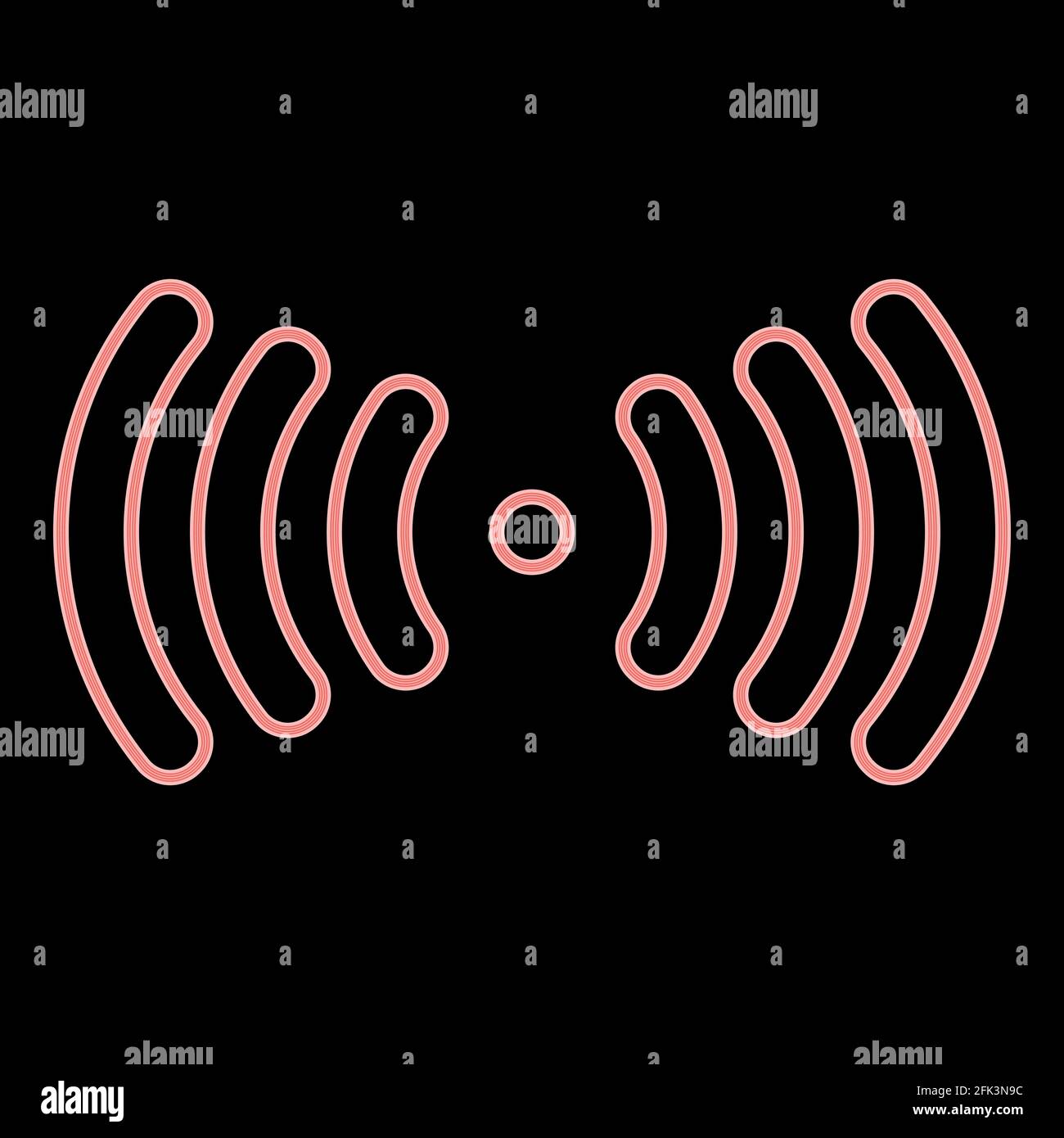 Neon radio signal it is the red color vector illustration flat style ...