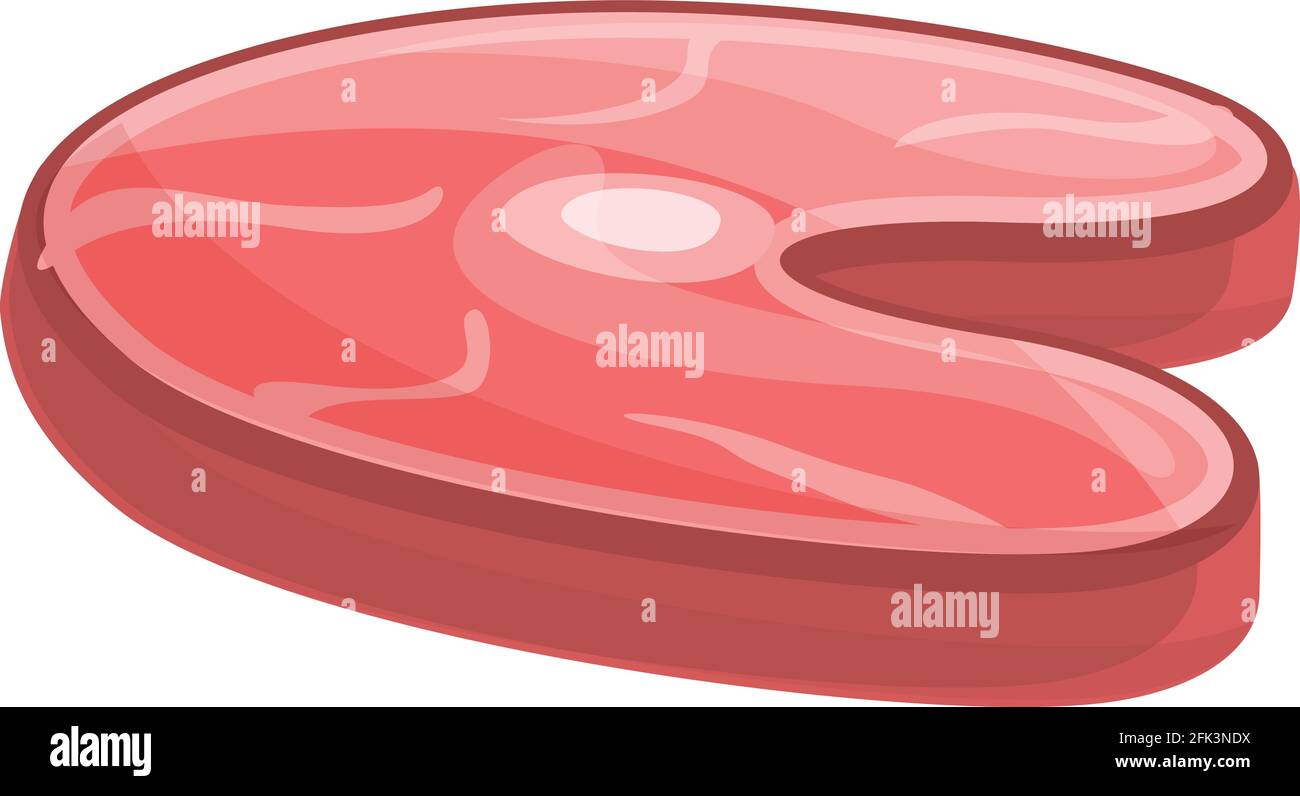 Red fish slice icon. Cartoon of Red fish slice vector icon for web ...
