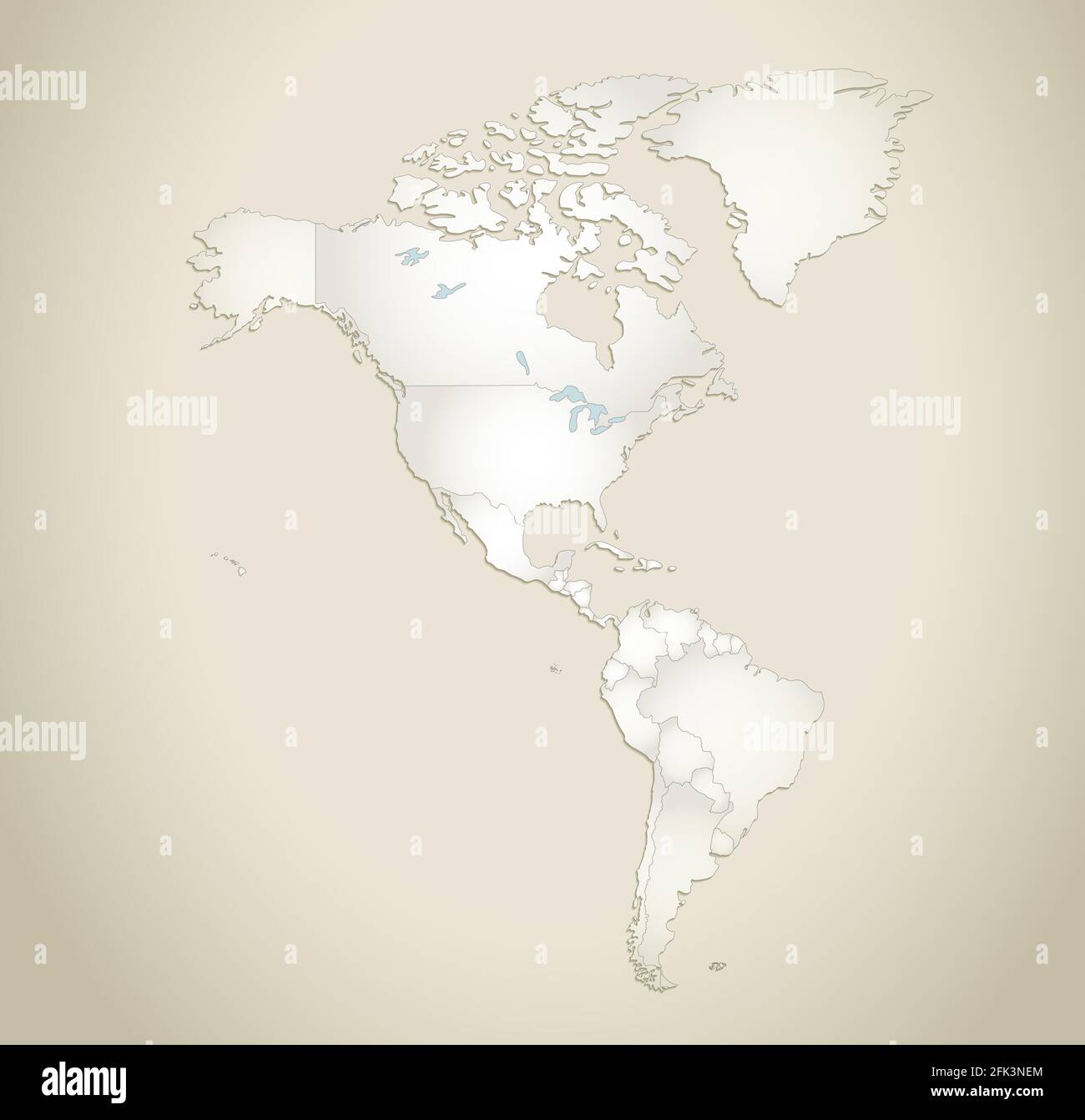 America map, administrative division, old paper background blank Stock ...