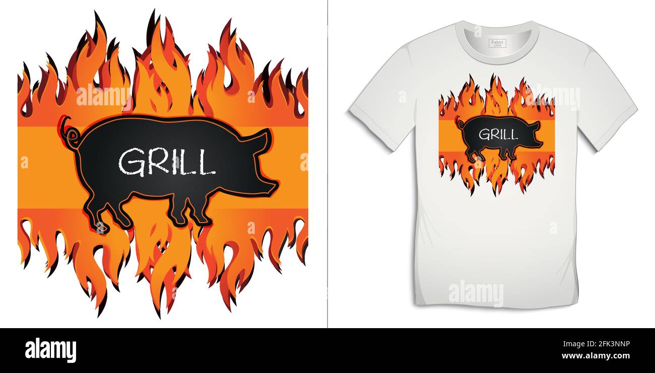 Cartoon pig on fire cartoon Stock Vector Images - Alamy