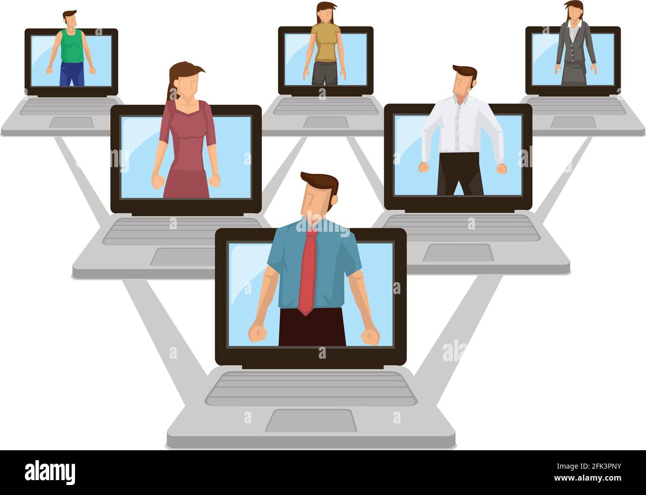 Connecting people. Social network concept. Flat cartoon character ...