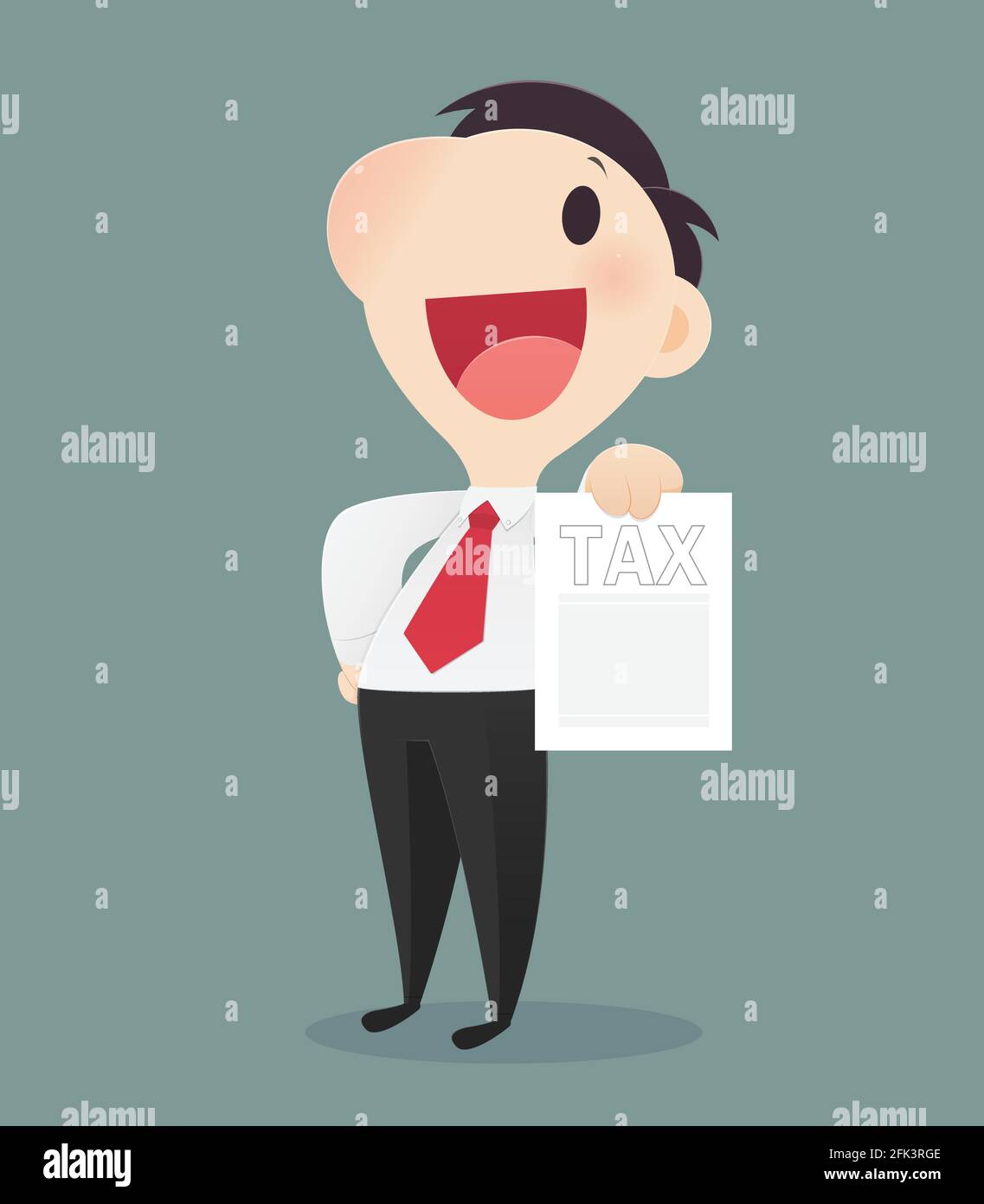 Cartoon businessman holding tax form, Character man hand holding tax ...
