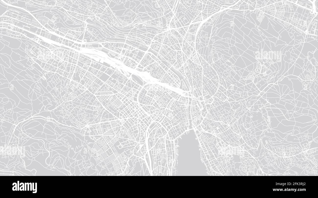 Urban vector city map of Zurich centre, Switzerland, Europe Stock ...
