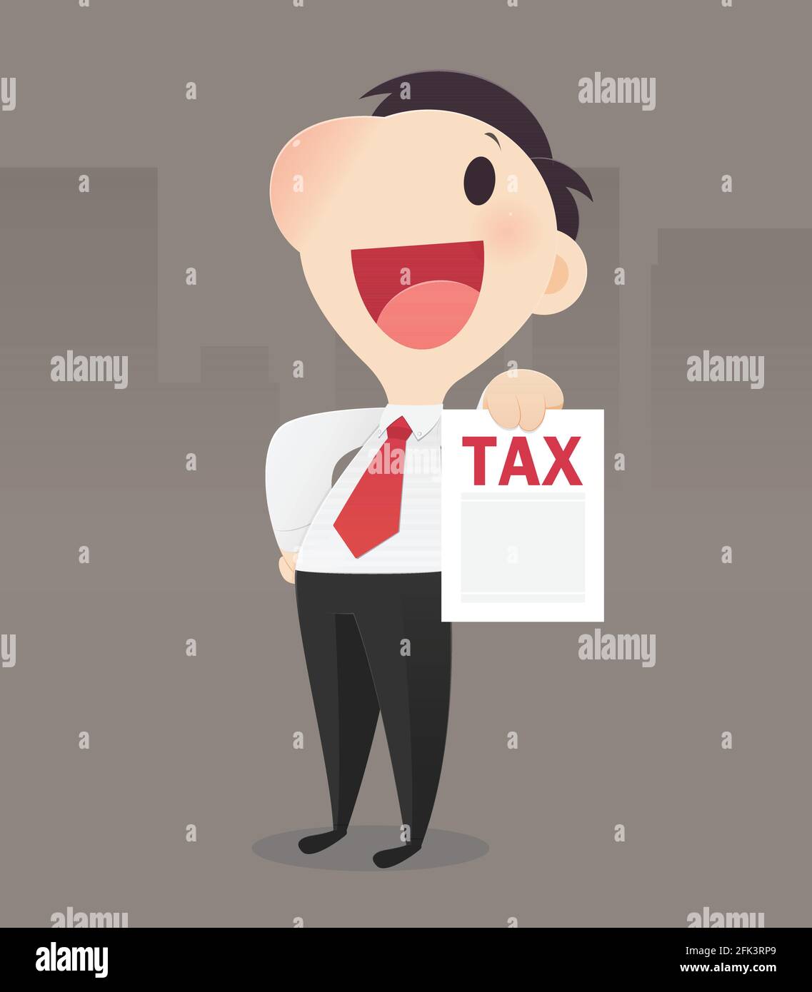 Cartoon businessman holding tax form, Character man hand holding tax ...