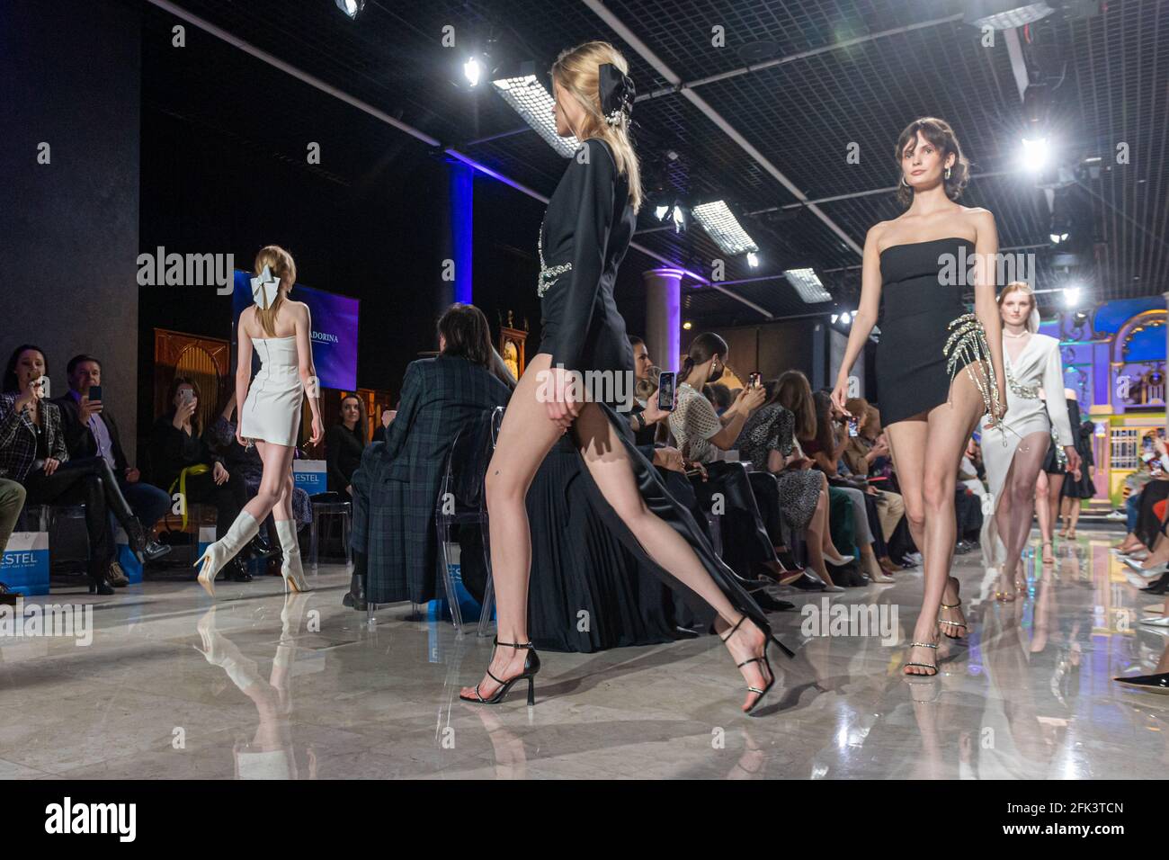 Moscow. Models during a fashion show at the Russian Silhouette Charity ...