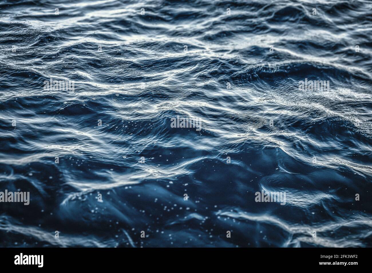 Deep blue sea water texture with waves and foam. Amalfi coast Stock ...