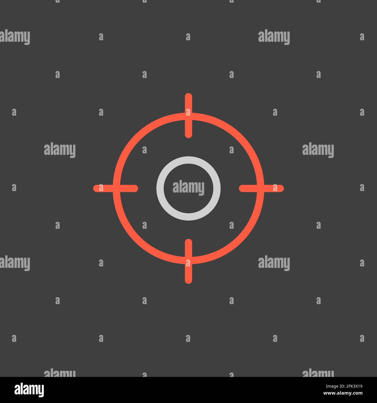Crosshairs target destination vector icon on dark background ...