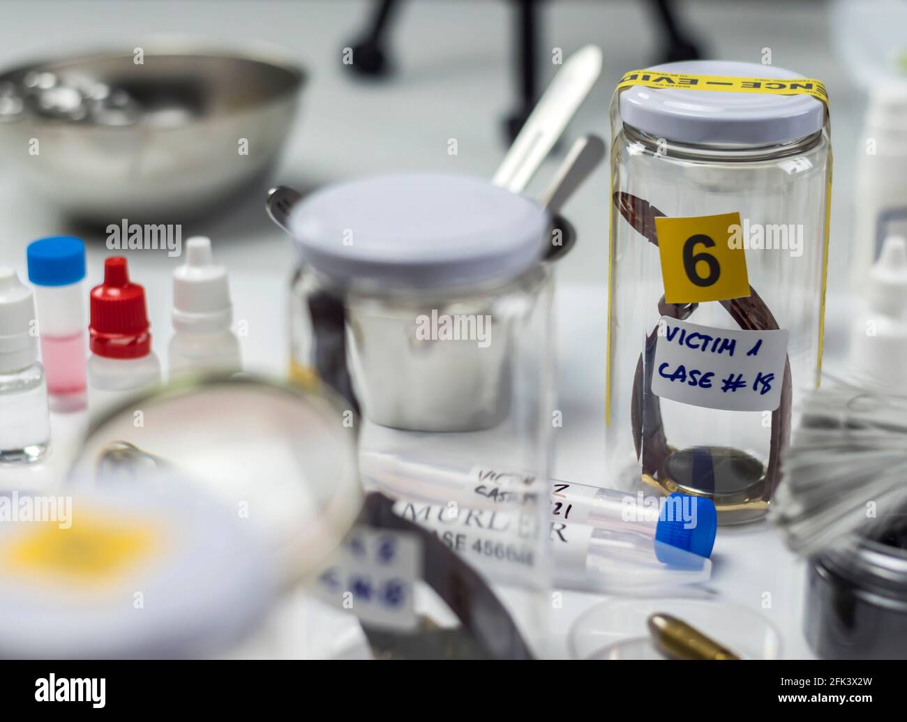 Criminalistic Lab, victim clock analysis for murder, conceptual image ...