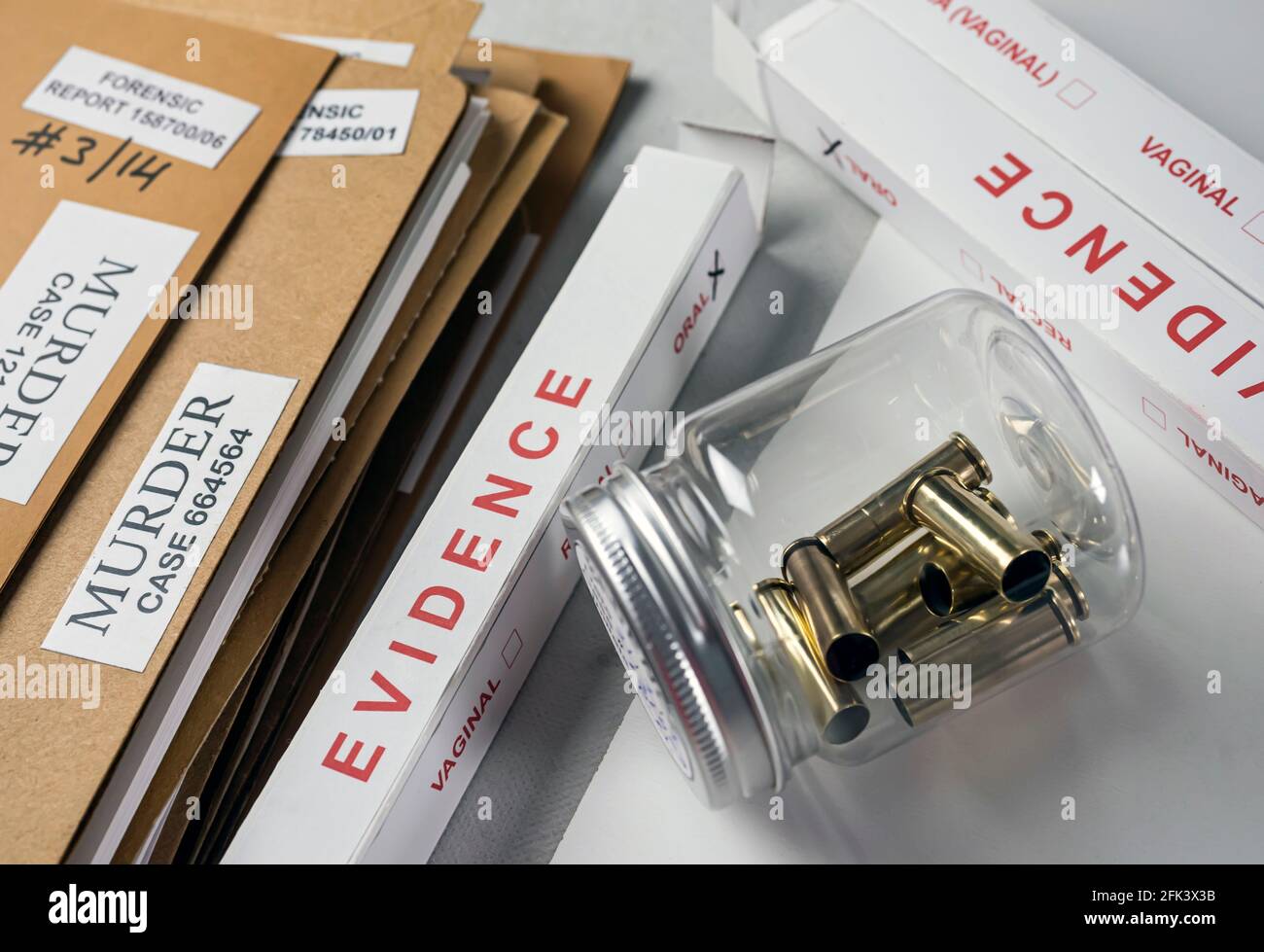 Criminalistic Laboratory, Bullet shell analysis, conceptual image Stock ...