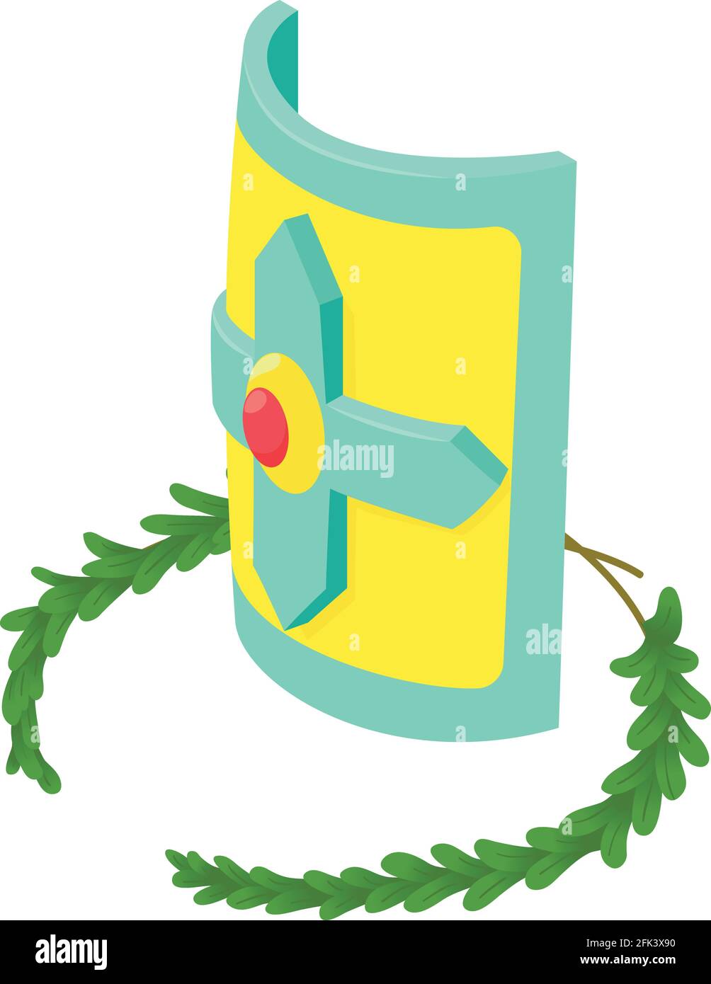 Rectangular shield icon. Isometric illustration of rectangular shield ...