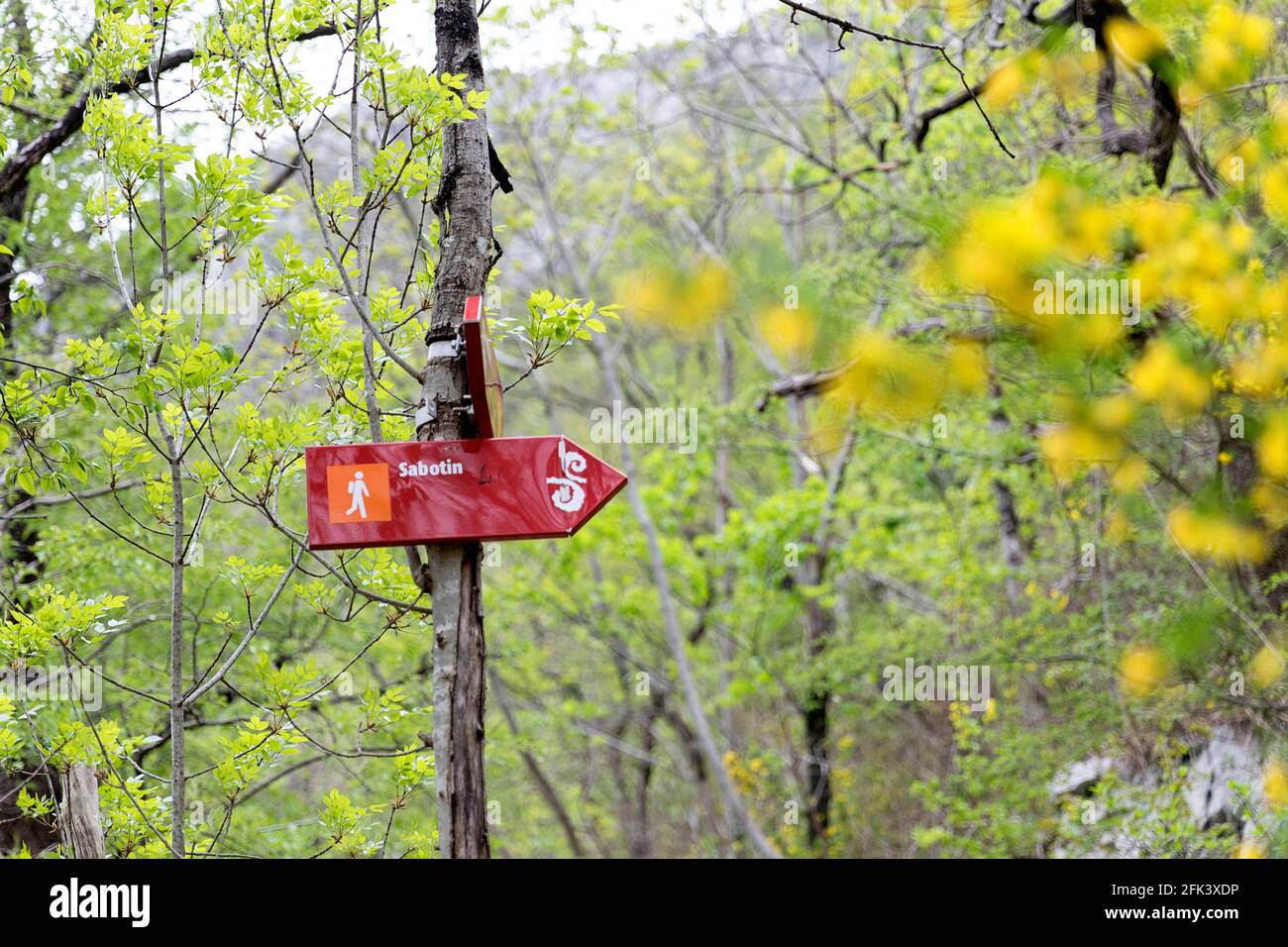 sign post, mount Sabotin, Slovenia Stock Photo - Alamy