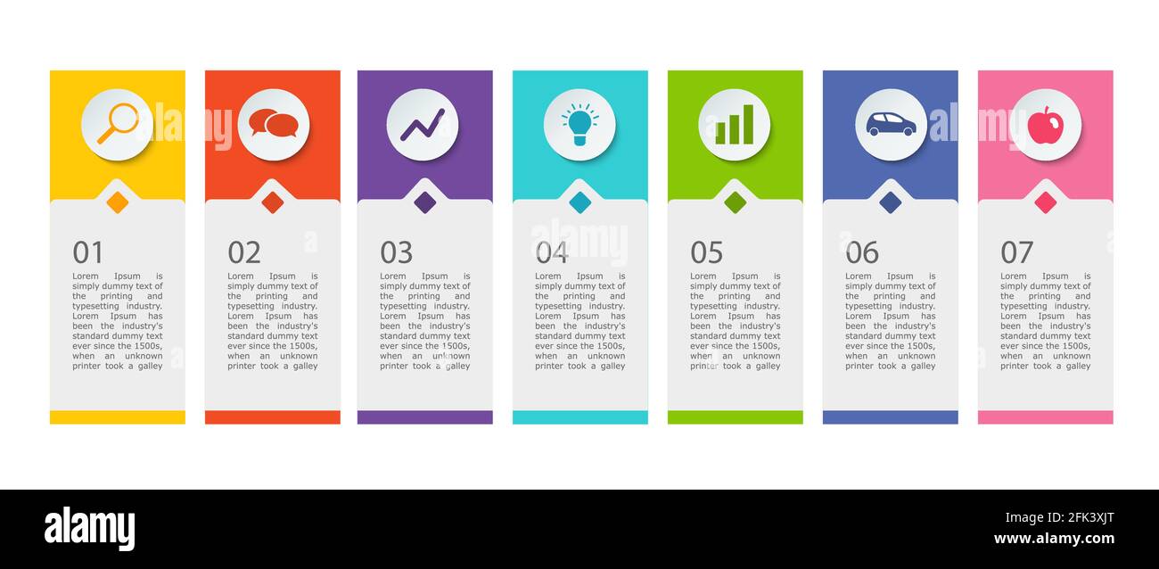 Infographic building business. template design layout 7 step colored ... Infographic building business. template design layout 7 step colored ...