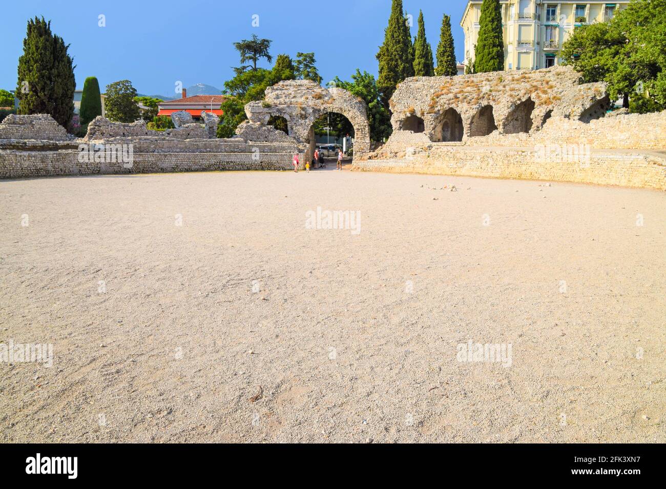 Cimiez Arenas, ancient Roman amphitheatre ruins in Nice, South of ...