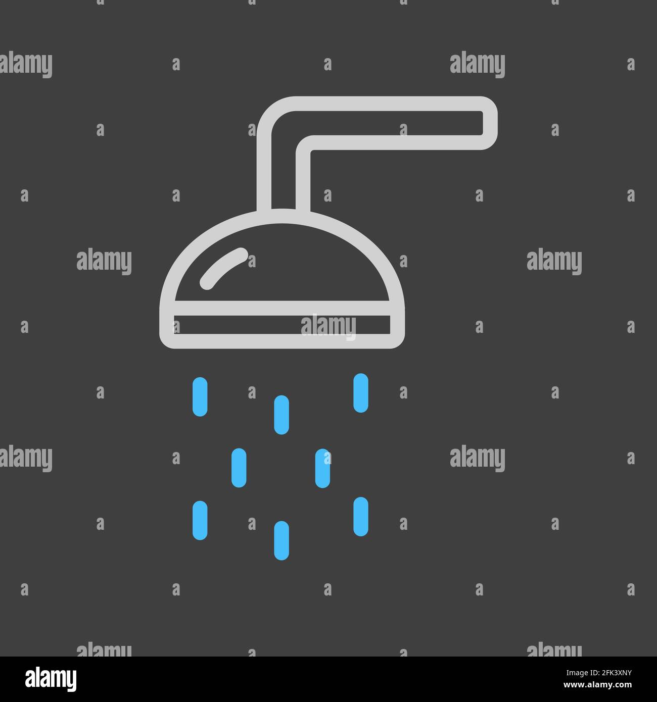 Beach shower flat vector icon on dark background. Summer sign. Graph ...