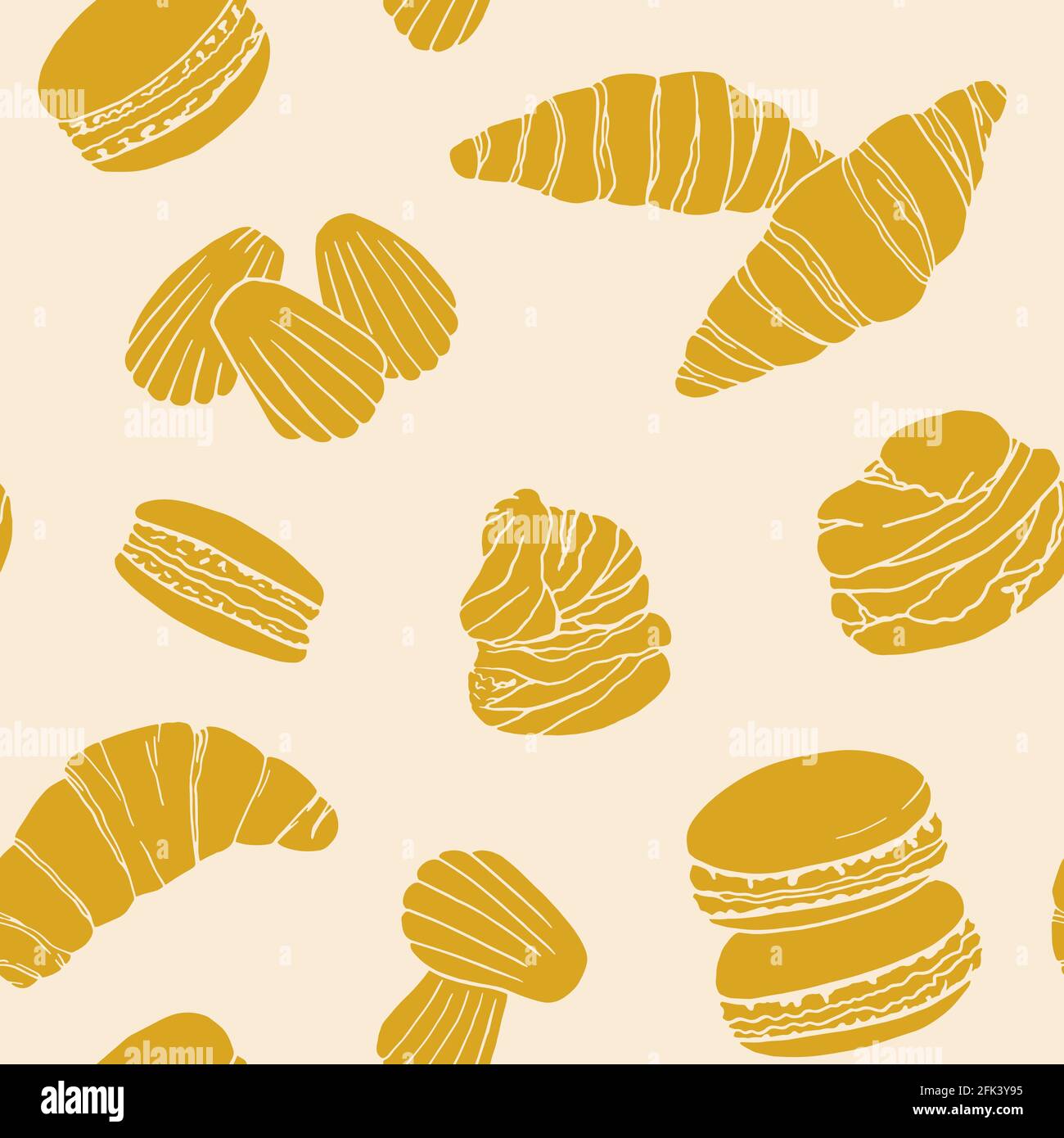 French cuisine seamless pattern. Design sketch element for menu cafe ...