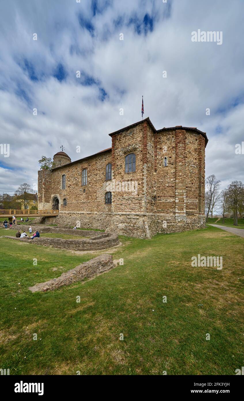 Colchester Castle is a Norman castle in Colchester, Essex Stock Photo ...
