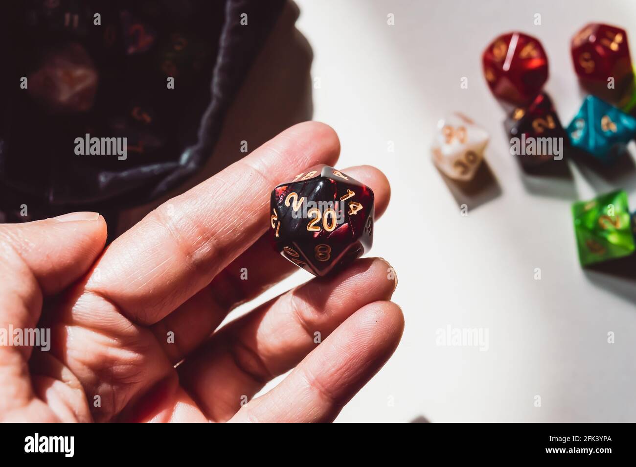 Green d20 die hi-res stock photography and images - Alamy