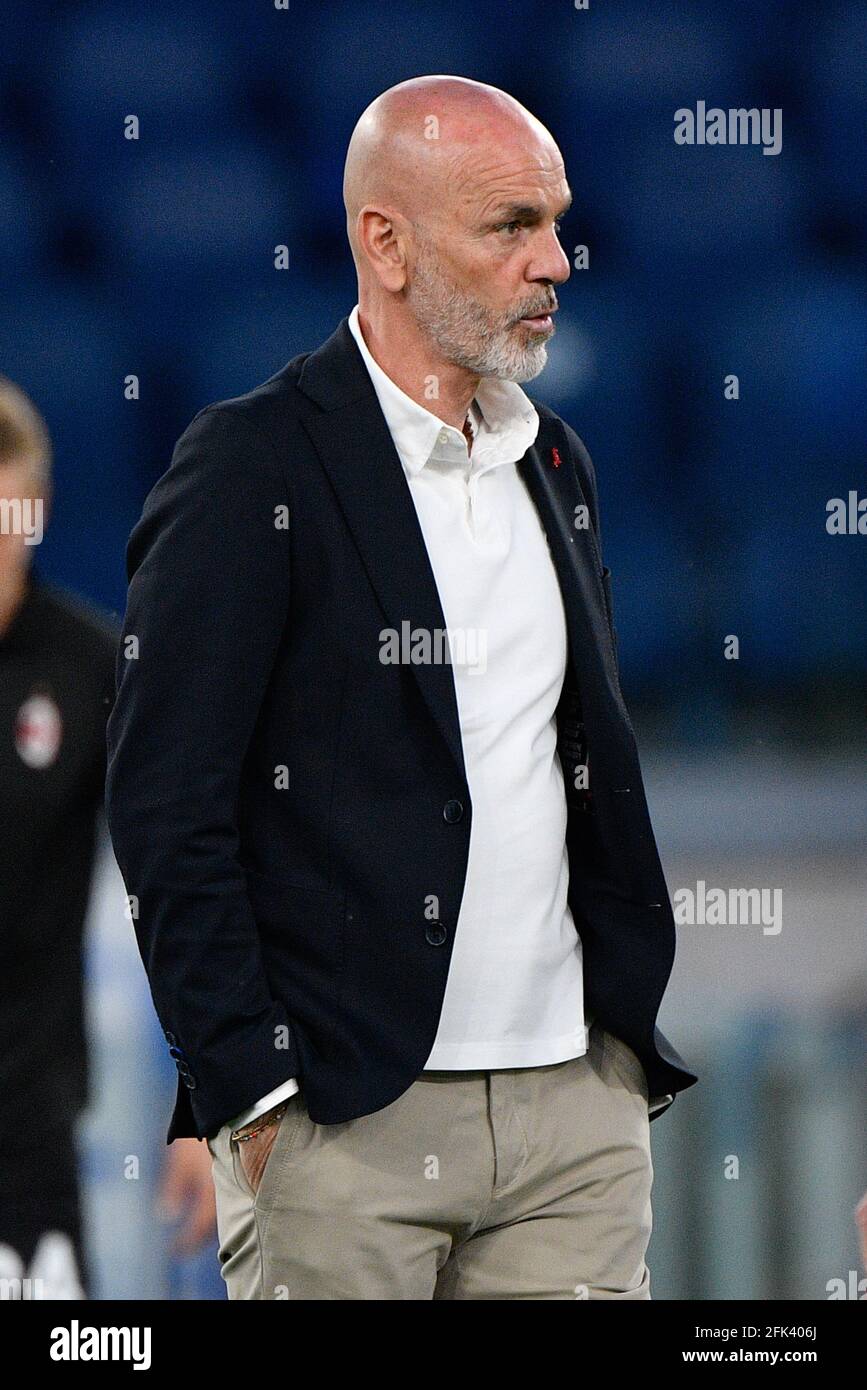 Stefano Pioli coach of AC Milan seen in action during the Italian ...